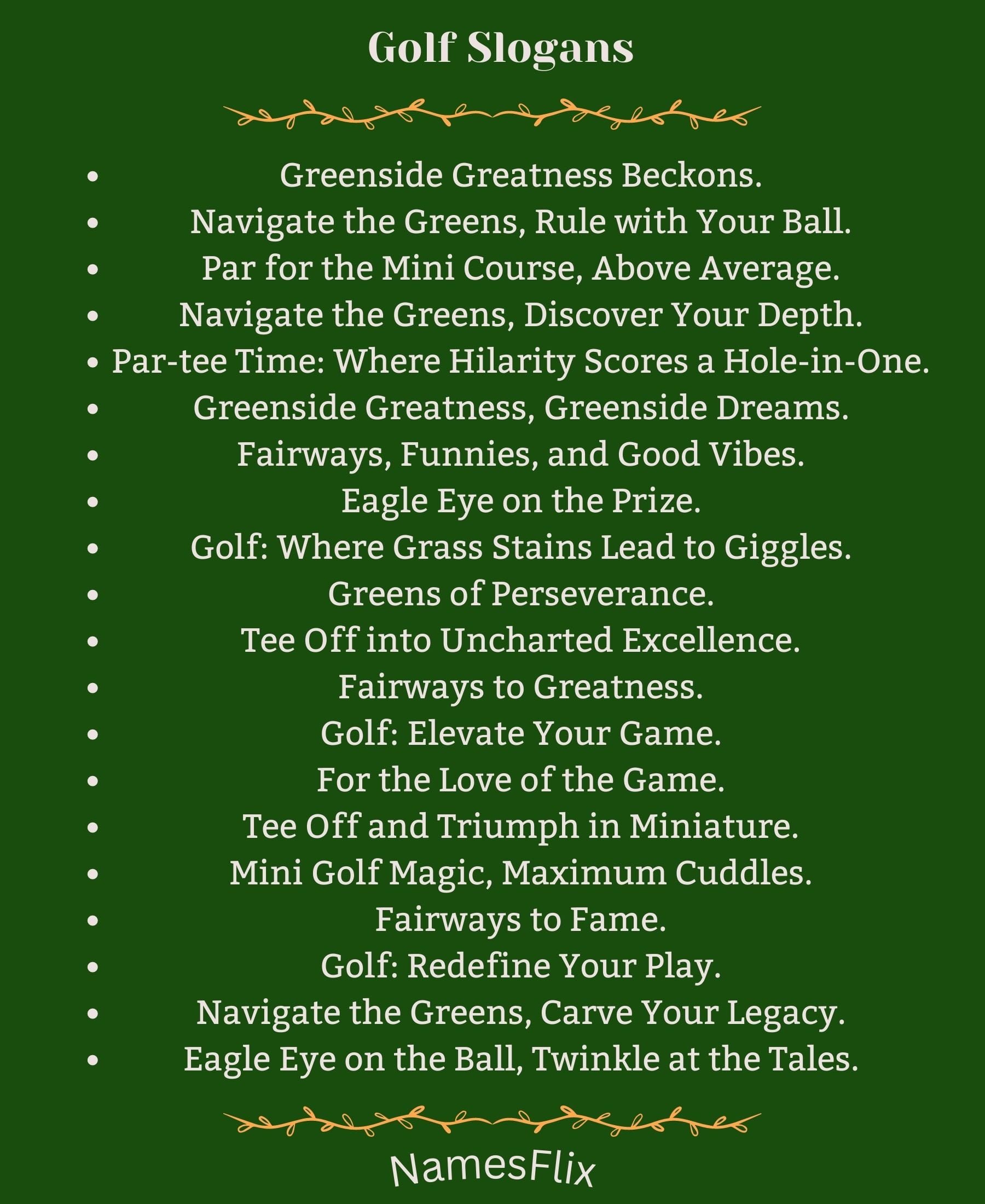 575+ Golf Slogans to Master Your Game Potential