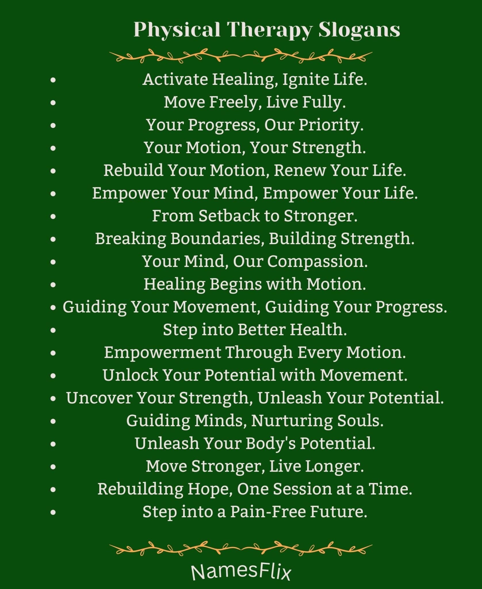 545+ Attractive Physical Therapy Slogans And Saying