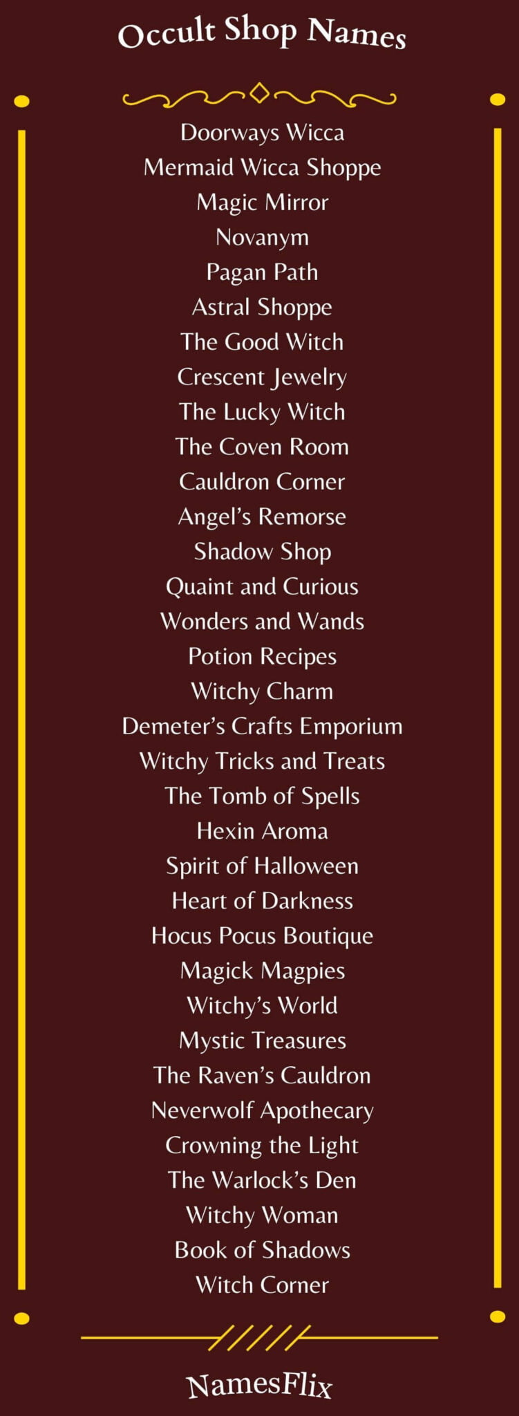 600+ Mystical Occult Shop Names Ideas to Discover Magic