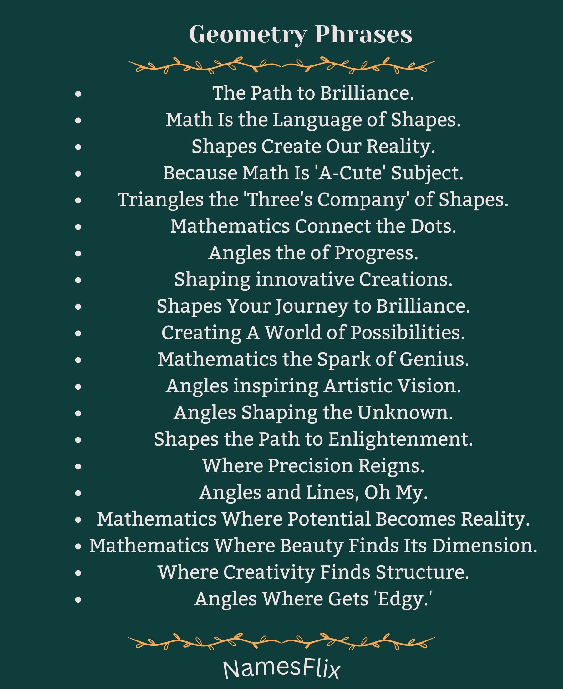 635+ Geometry Slogans, Phrases & Taglines Ideas