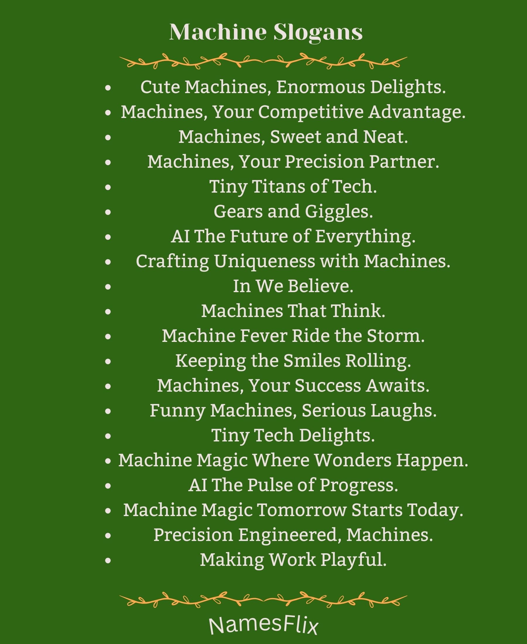 685+ Best Machine Slogans, Phrases & Taglines