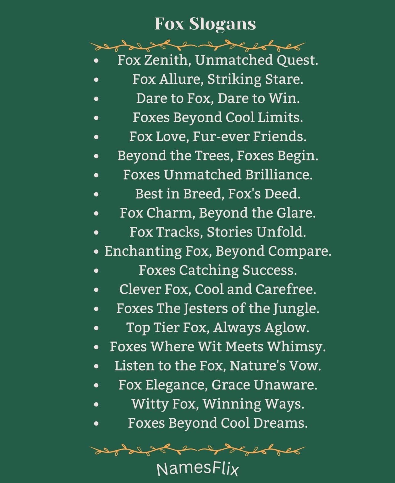 550+ Catchy Fox Slogans, Sayings and Taglines Ideas