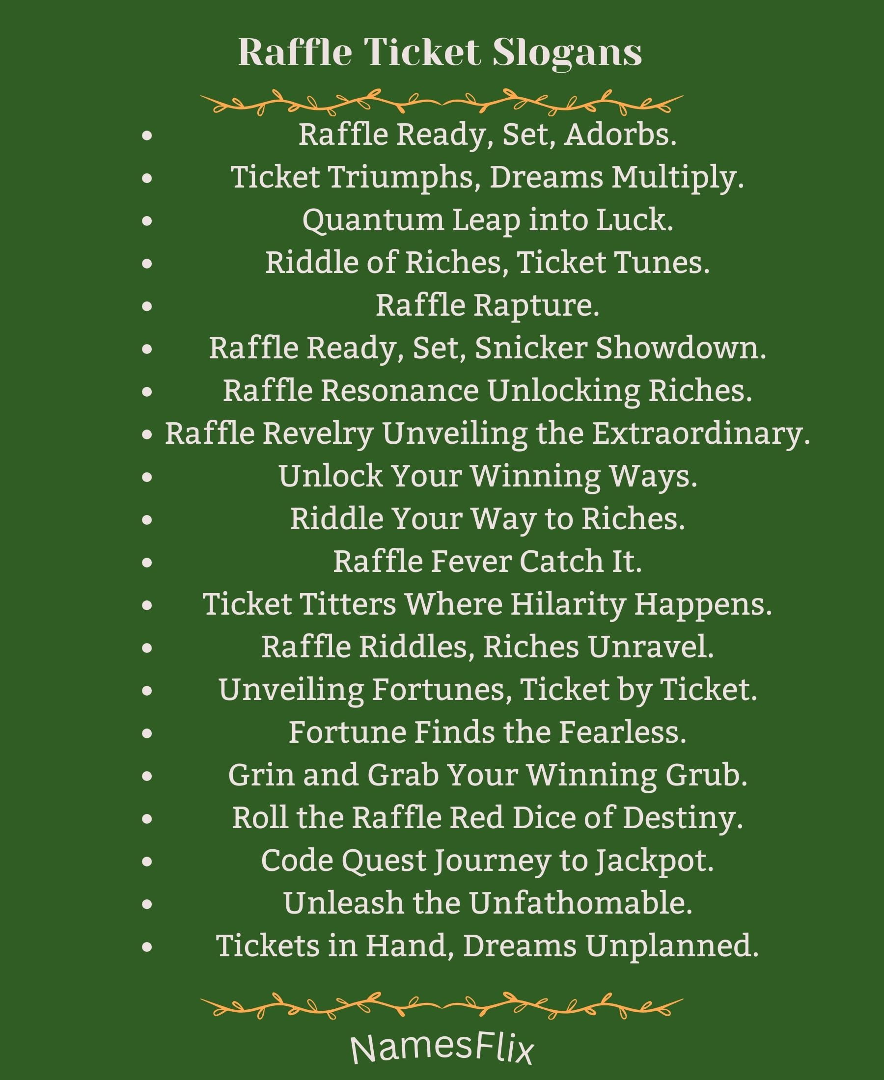 515+ Catchy Raffle Slogans, Sayings And Taglines Ideas